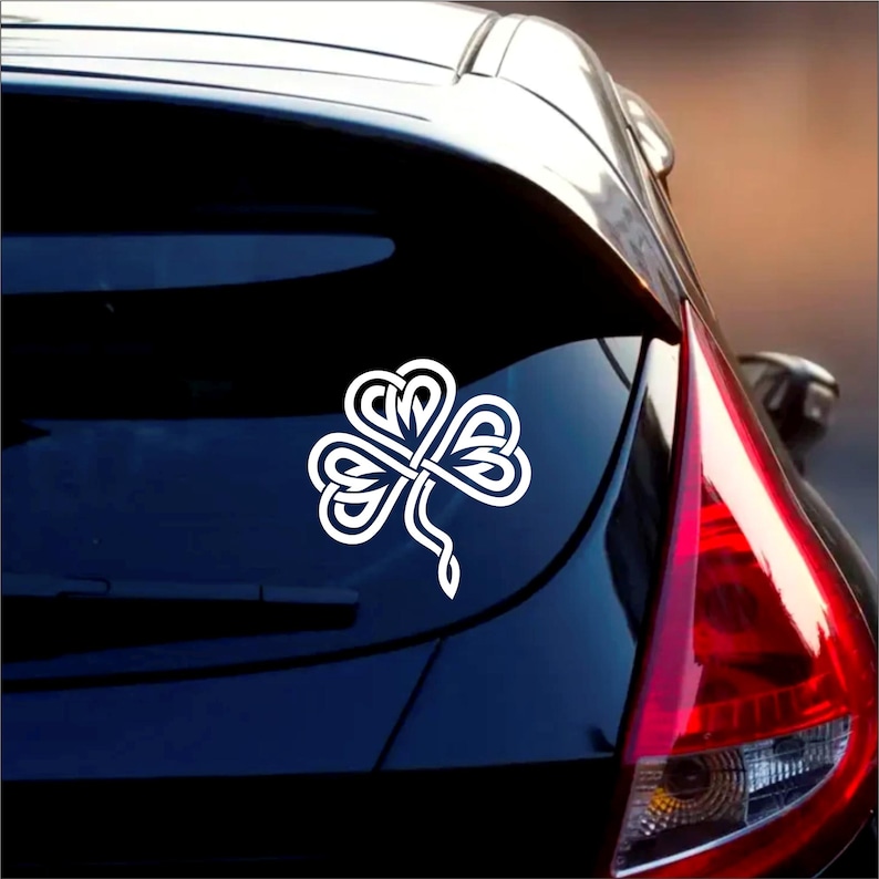 Irish Shamrock Sticker - Decal, Celtic Knot, Vinyl, Car, Window, Decal ...