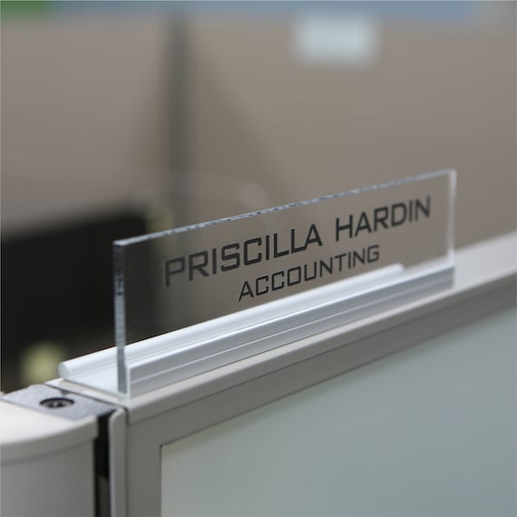 Modern Personalized Office Cubicle Name Plate & Sign Clear | Etsy