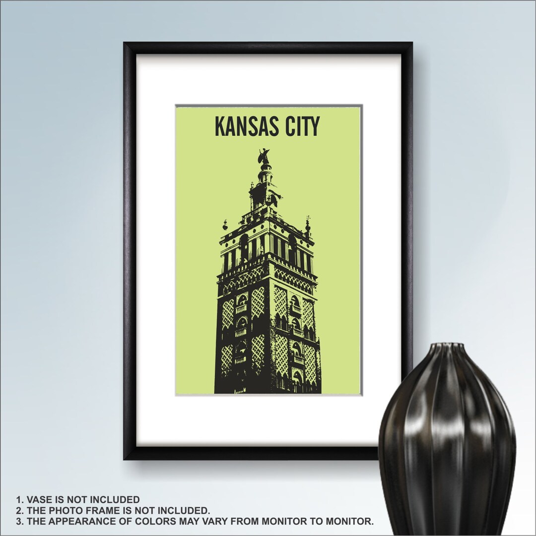 KANSAS Print, Poster, Wall Art, Cityscape, Kansas Skyline, City Poster ...