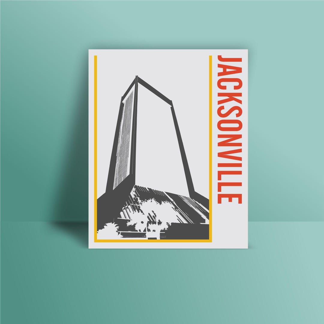 JACKSONVILLE Print, Jacksonville Poster, Wall Art, Jacksonville Skyline ...