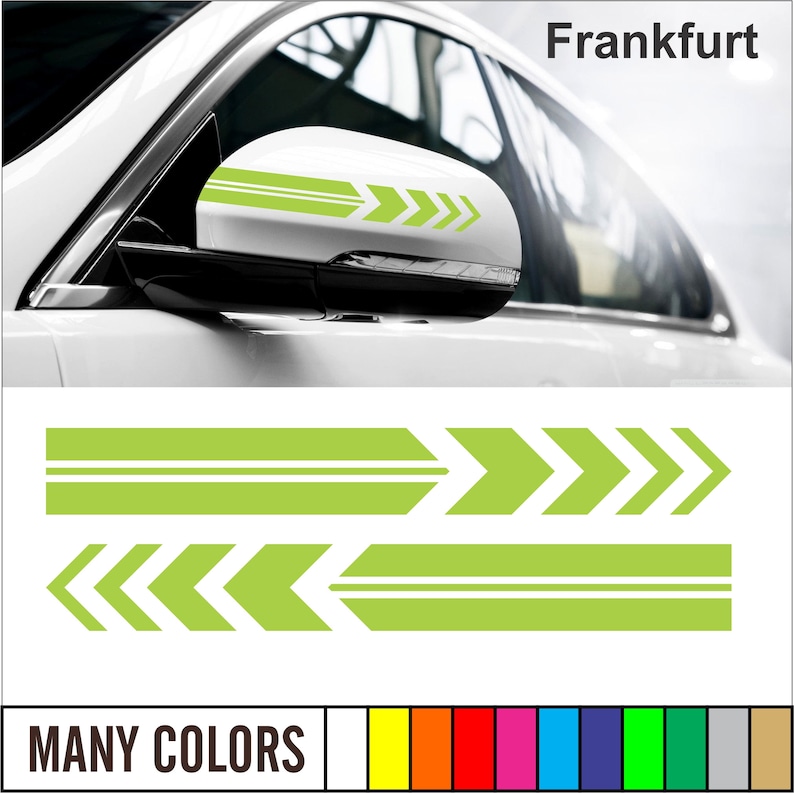 Set of 2 Car Side Mirror Decals – Vinyl Stripes – 8" Wide – Suv/auto ...