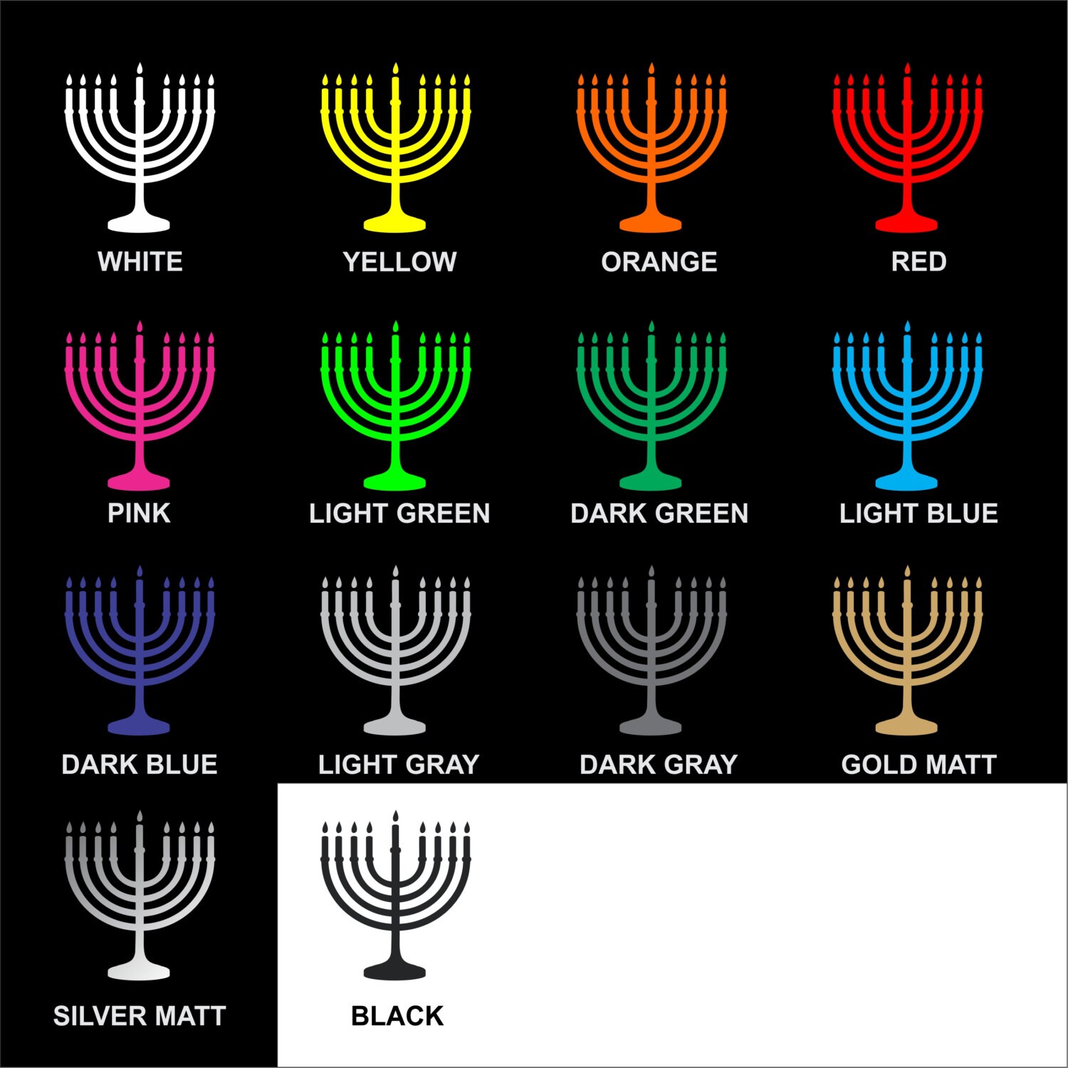 JUDAISM MEMORAH JEWISH Car Window Computer Decal Sticker | Etsy