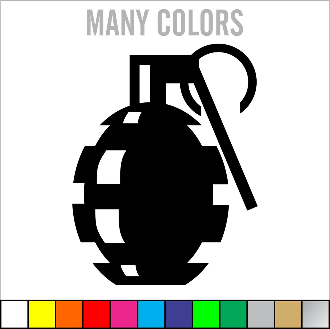 Hand Grenade Vinyl Car Truck Decals, Lap Top Sticker Graphics Choice of ...