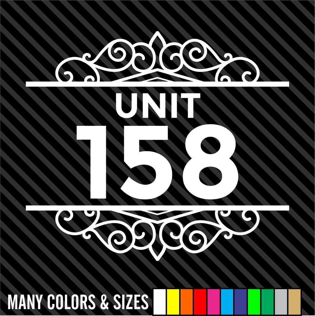 Custom Unit Number Decal Sticker - Business Sign - Door Store Window ...