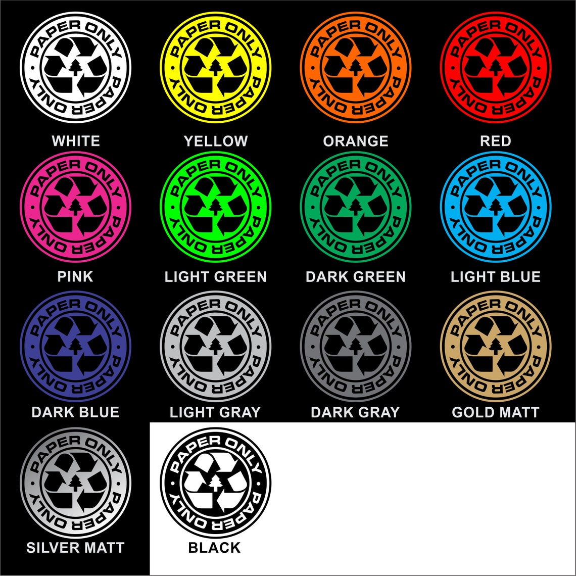 Paper Recycling Decal Sticker E-cycle Home & Office Use - Etsy