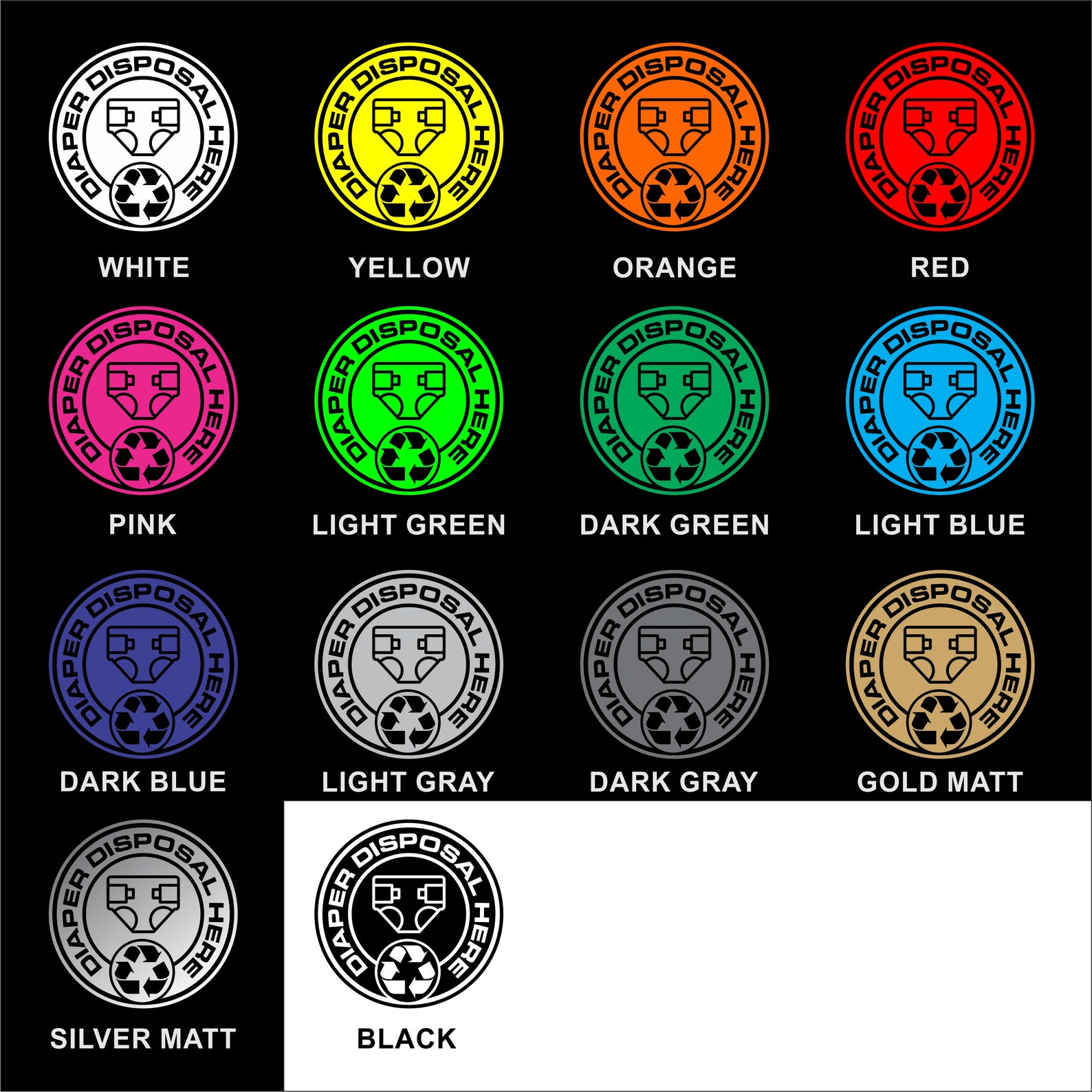 Diaper Disposal Decal Sticker Recycling Home & Office Use - Etsy