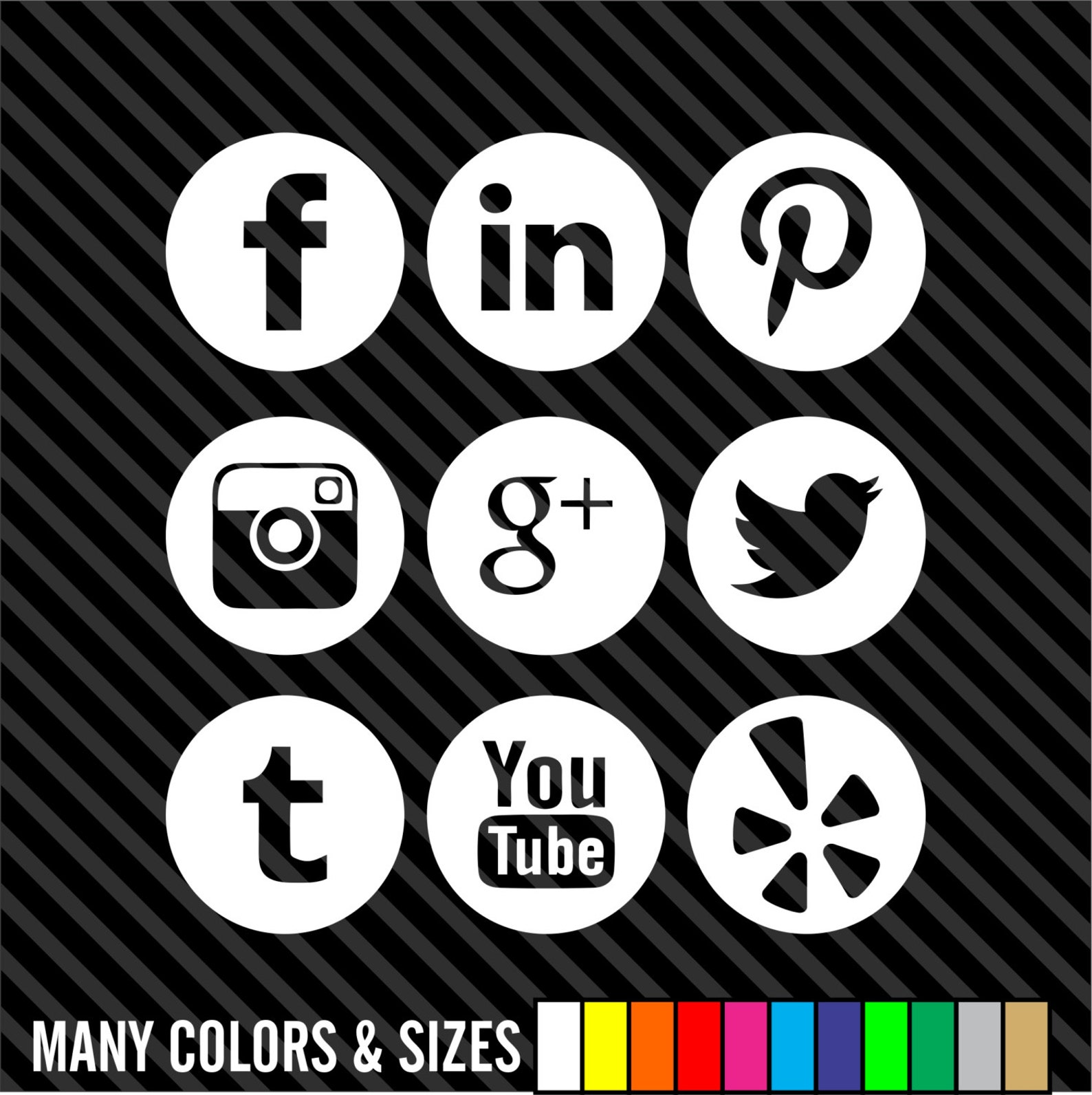 Set of 9 Social Media Die Cut Decals Store Front Window Many | Etsy