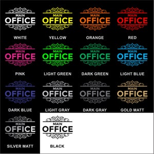 Main Office Decal Sticker - Business Sign - Door Store Window Decal - Etsy