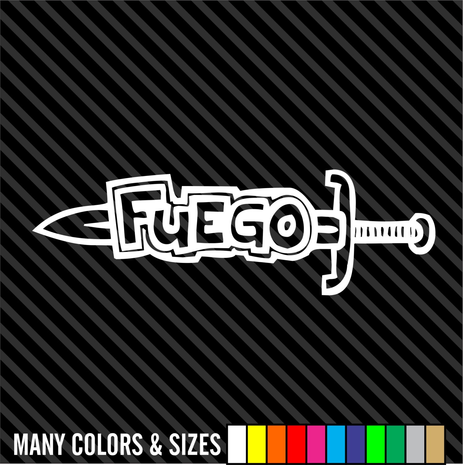 Fuego Fire Sticker Car Decal Laptop Decal Choice of | Etsy
