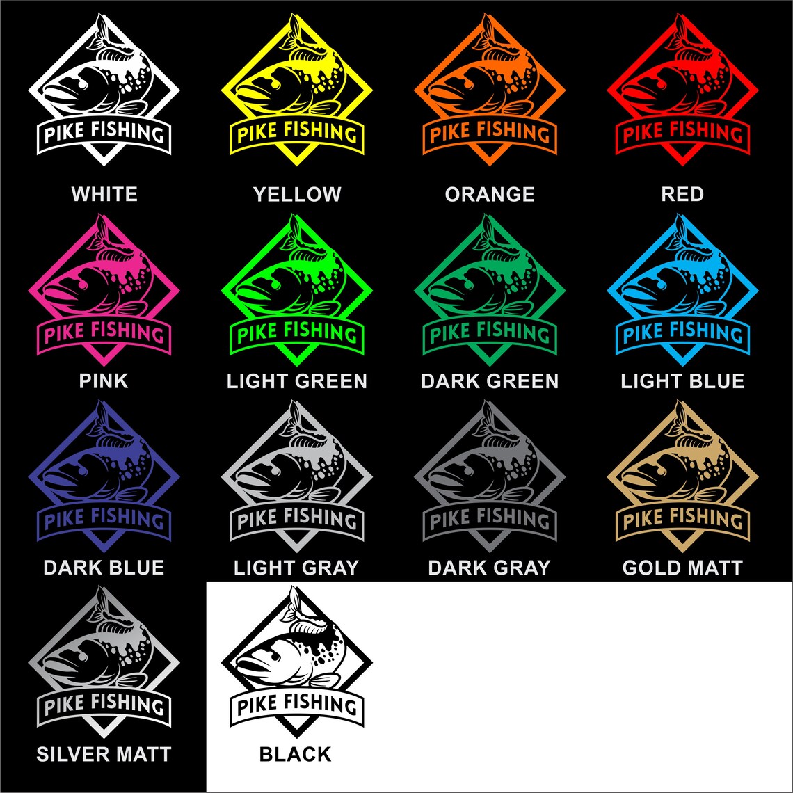 Pike Fishing Vinyl Decal Sticker Window Decal Car Truck Window | Etsy