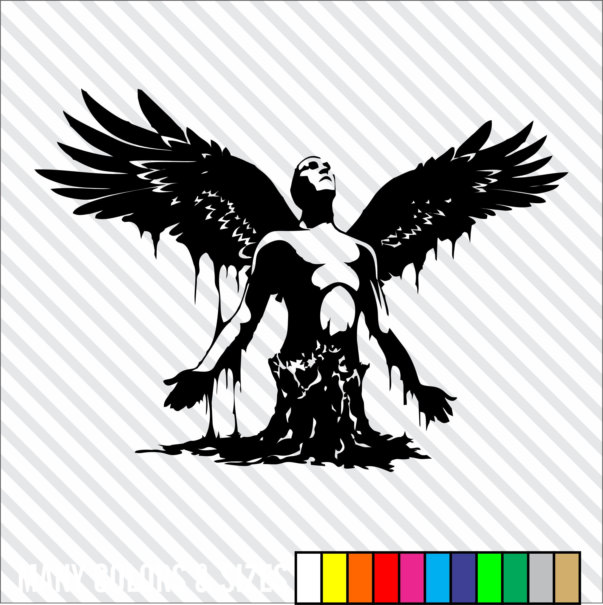 Fallen Angel Decal Sticker Michael Lucifer Grim Reaper Car | Etsy