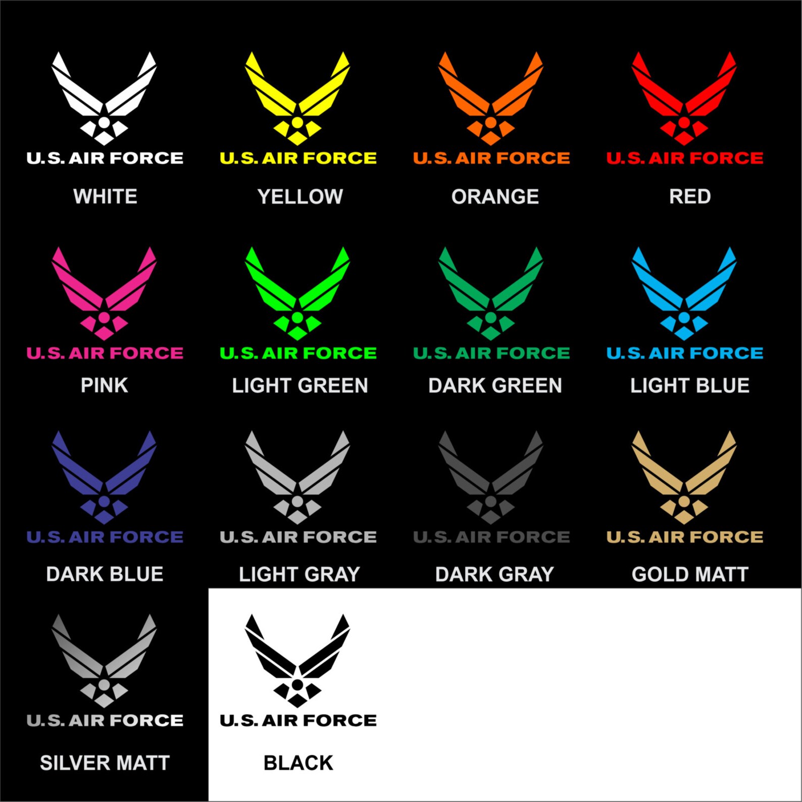 US Air Force Cur Truck Decal Sticker / Choose Size and Color | Etsy