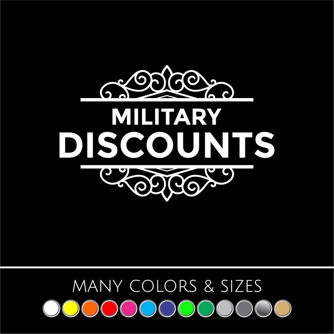 Military Discounts Sticker - Business Decal, Business Sign, Door, Store ...