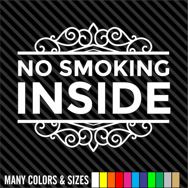No Smoking Sign Window Decal - Etsy