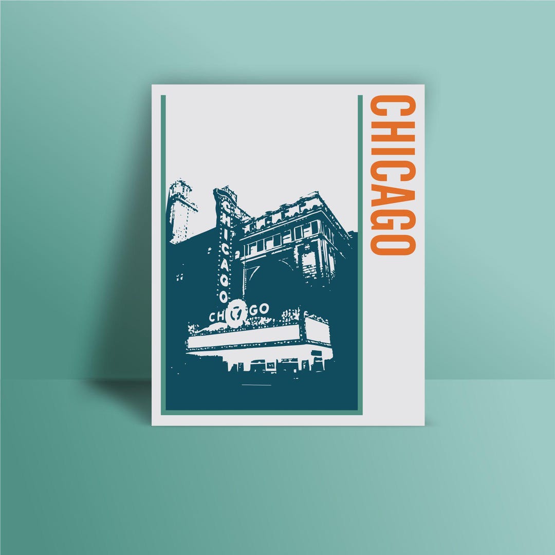 CHICAGO Print, Chicago Poster, Wall Art, Chicago Skyline, Chicago City ...