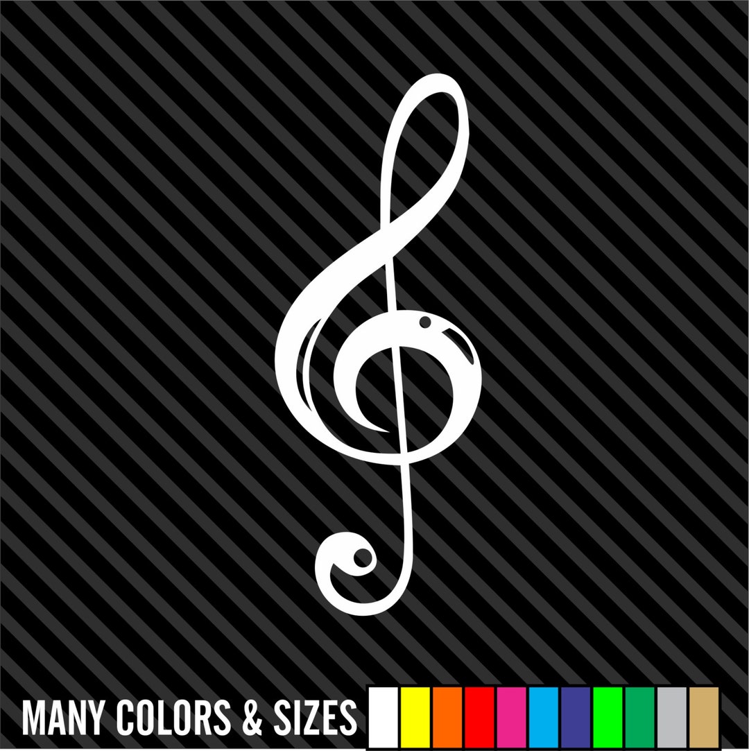 Treble Clef Music Note - Car Truck Wall Window Laptop Decal Sticker ...