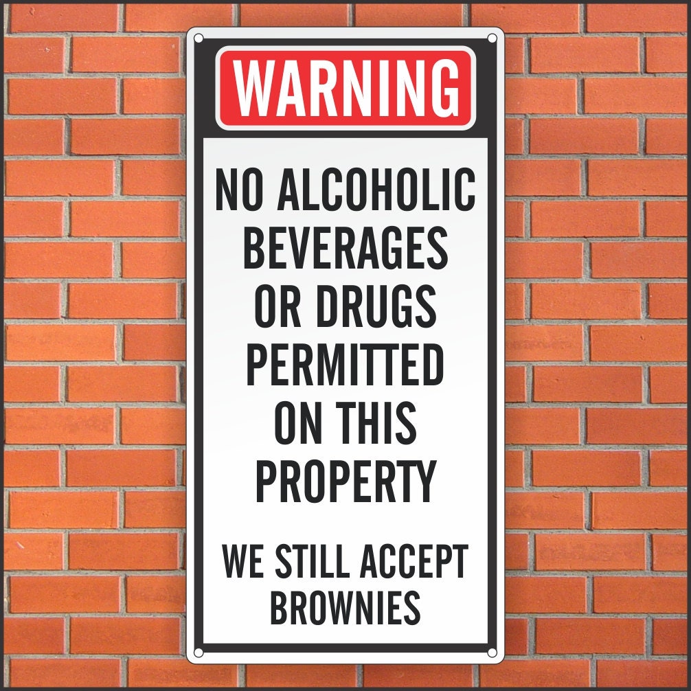 Warning No Alcoholic Beverages Sign Or Drugs Permitted | Etsy