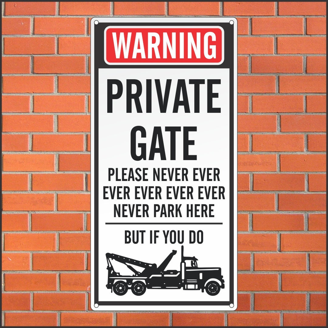 Private Gate Sign - Do Not Block the Gate Sign - Funny Sign - 12 X 24 ...