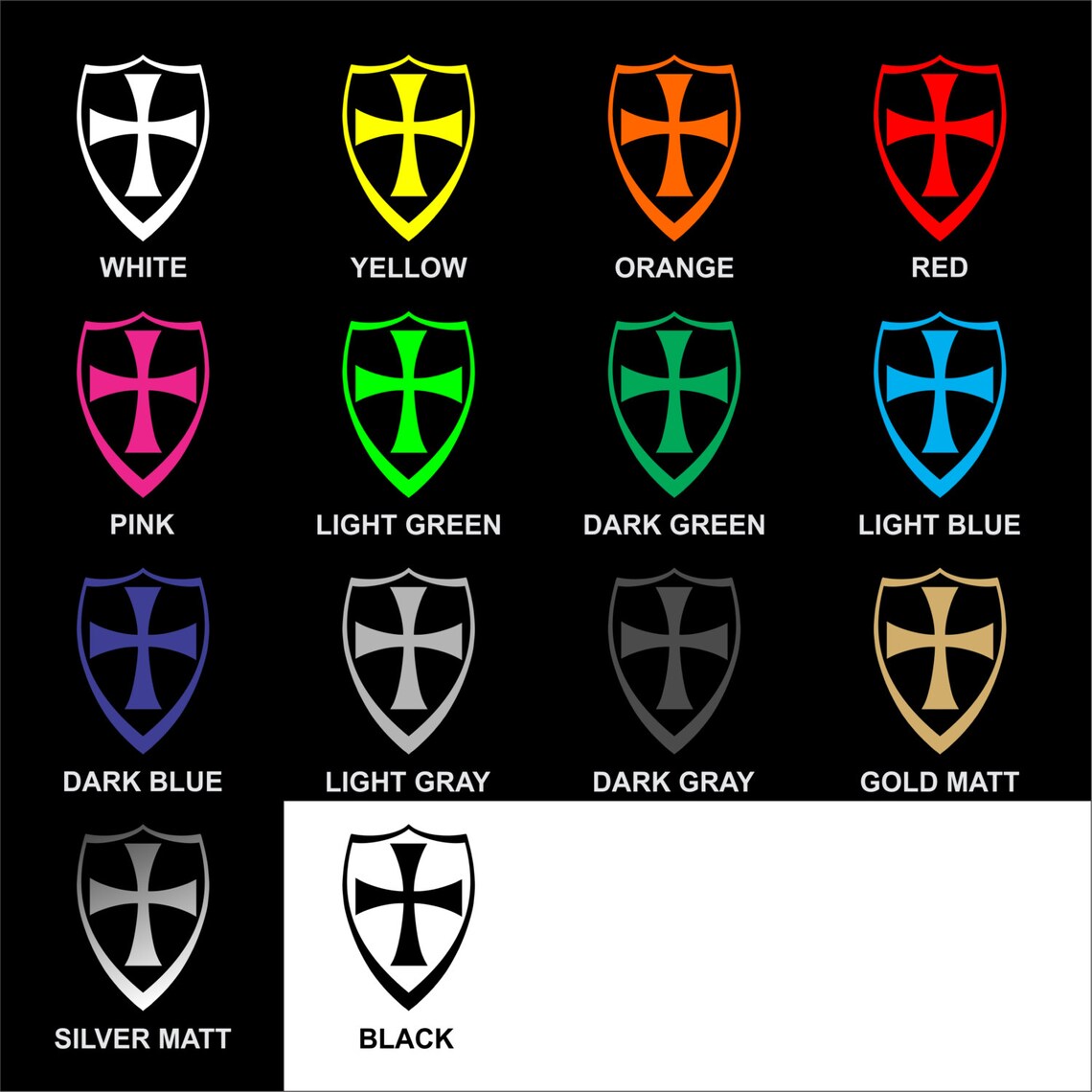 Maltese Cross With Shield Vinyl Decal Sticker Car Bumper - Etsy