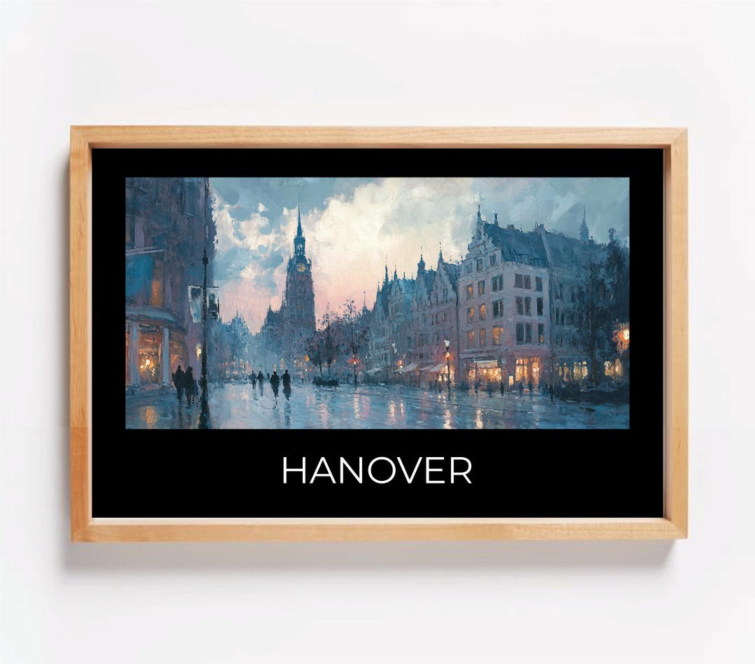 Hanover Cityscape Print – Vintage Hanover Map Poster, Germany Wall Art ...