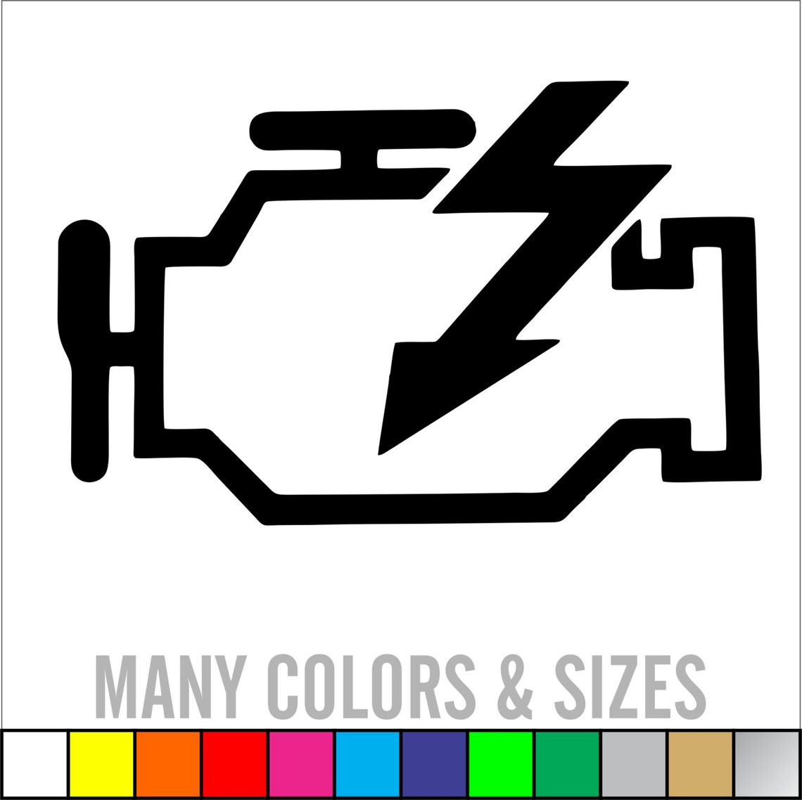 Check Engine Light Wall Window Car Truck JDM Sticker Decal | Etsy