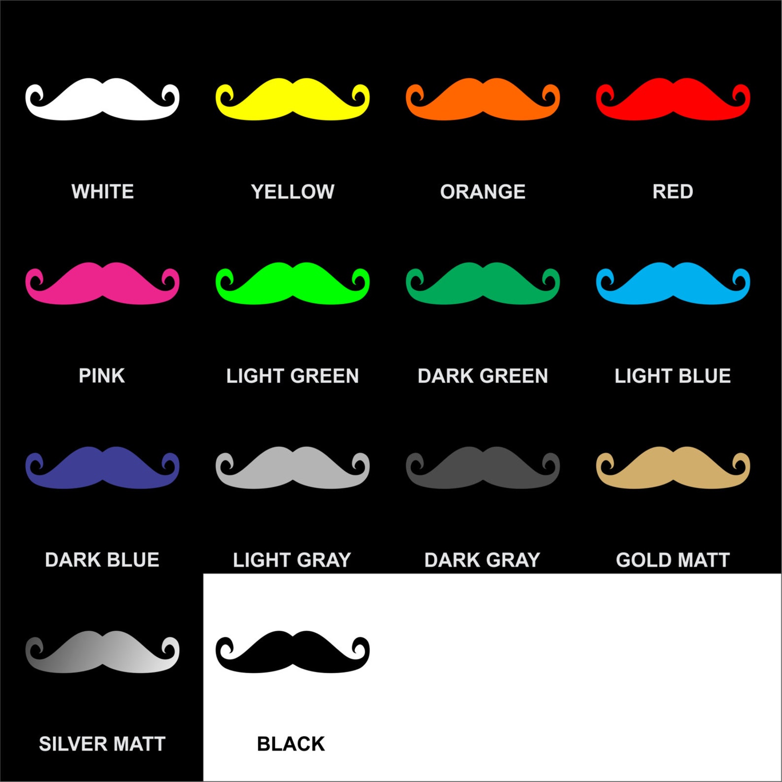 Mustache Vinyl Decal - Funny Joke, Cute, Window, Car, Sticker - 14 ...
