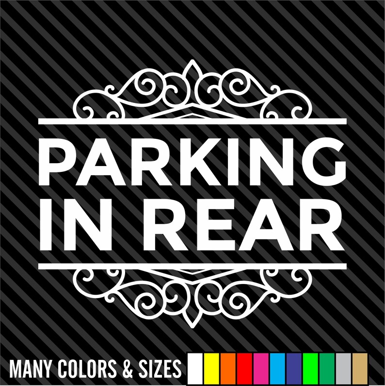 Parking in Rear Vinyl Decal Sticker Business Sign Door | Etsy