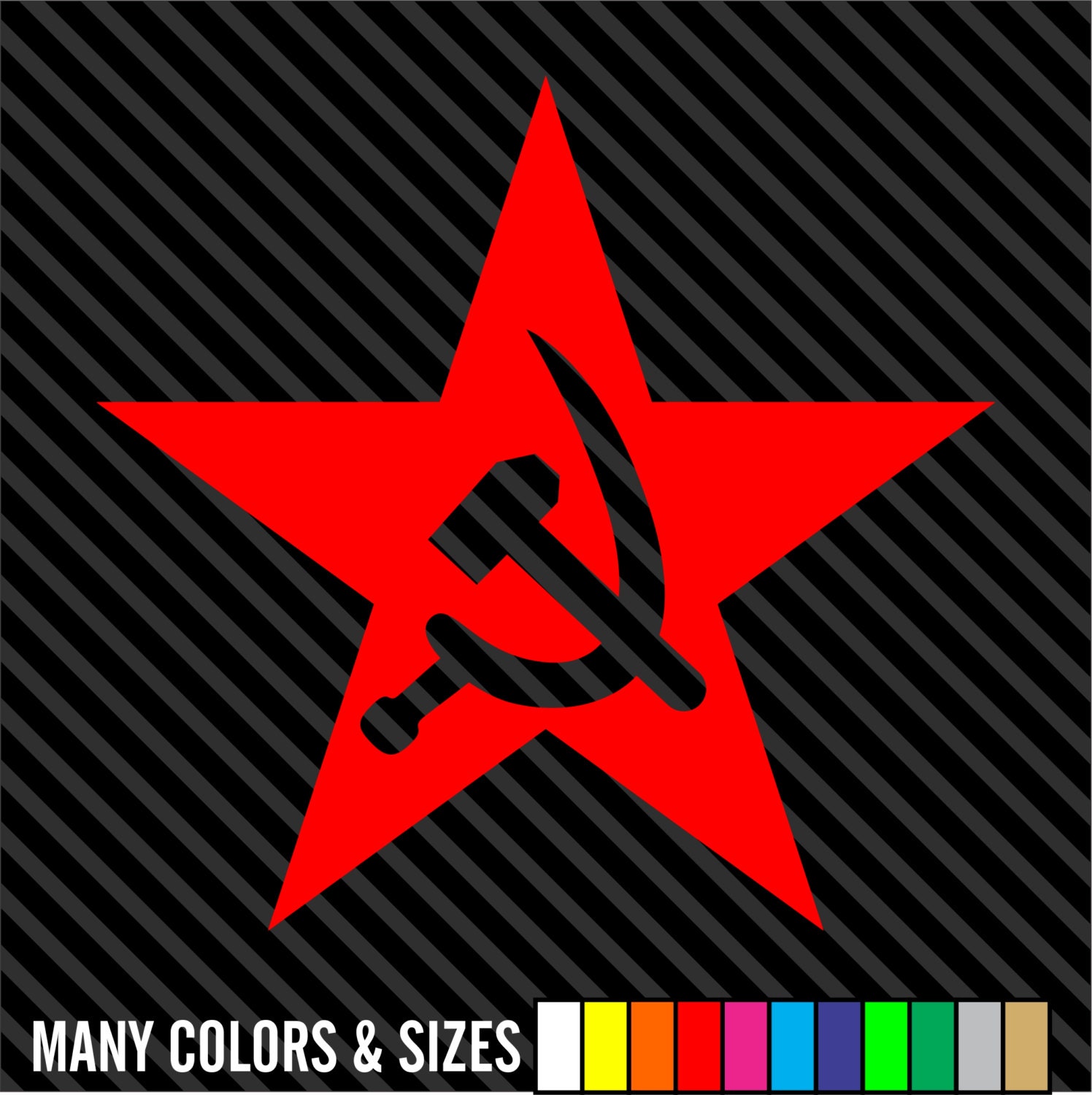 USSR Star Hammer and Sickle Decal Sticker / Choose Size and | Etsy