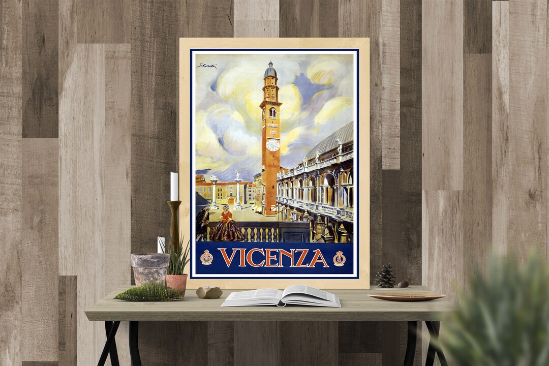 Vintage Travel Poster Venetian Italy Vicenza high Quality Art Print ...