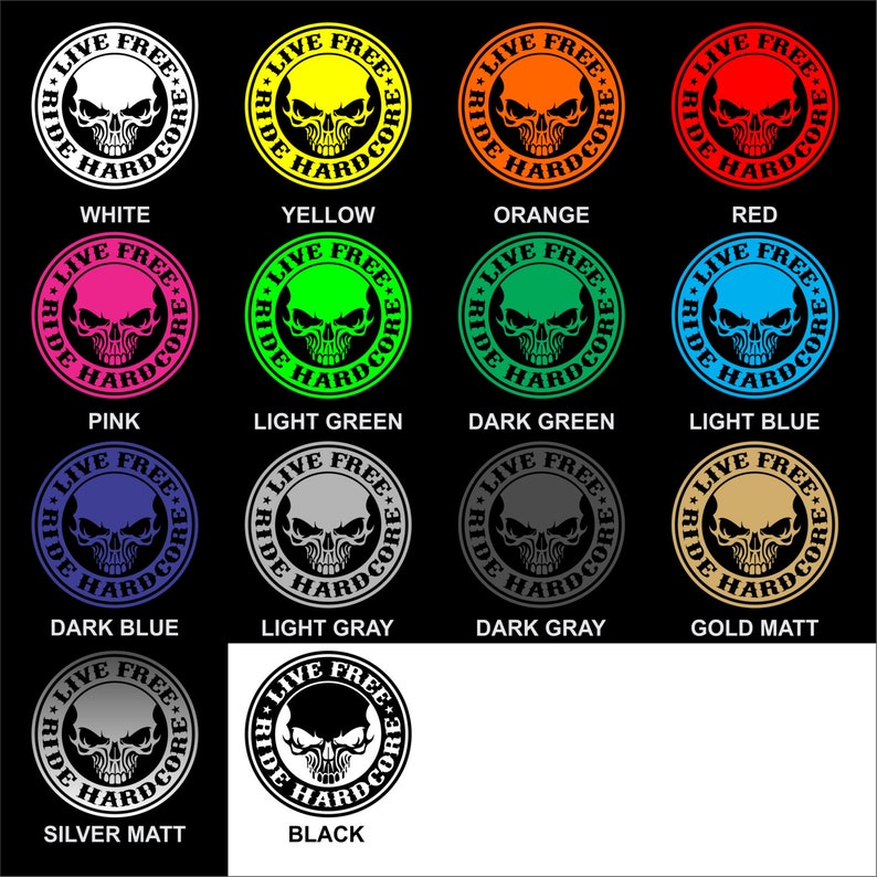 Live Free Ride Hardcore Motorcycle Vinyl Sign Decal Sticker / - Etsy