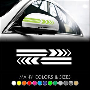 Set of 2 Car Side Mirror Decals – Vinyl Stripes – 8" Wide – Suv/auto ...
