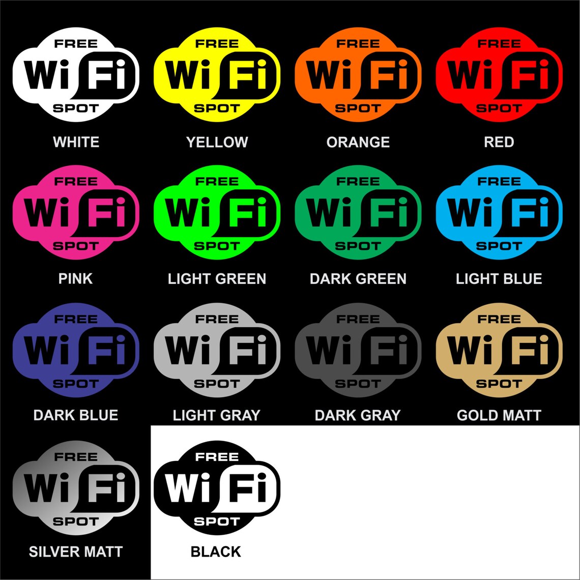 Free Wifi Spot Decal Sticker Store Front Window / Choose Size - Etsy