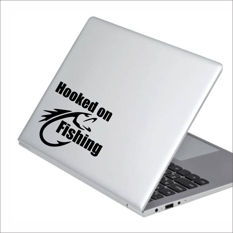 Hooked on Fishing Sticker - Vinyl Decal, Sticker, Window Decal, Car ...