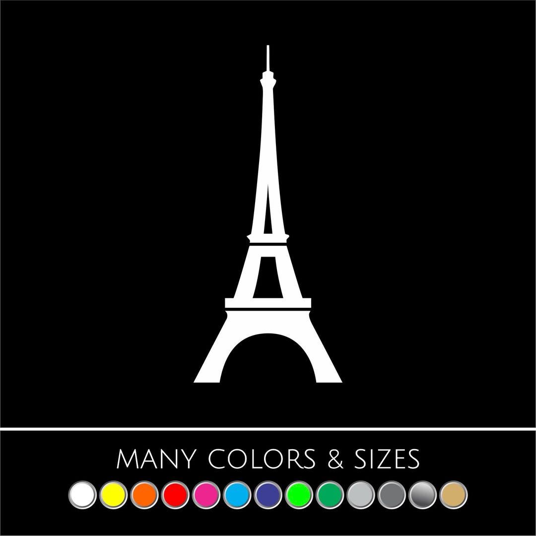 Eiffel Tower Sticker - Car or Wall Vinyl Decal Sticker - Multiple Sizes ...