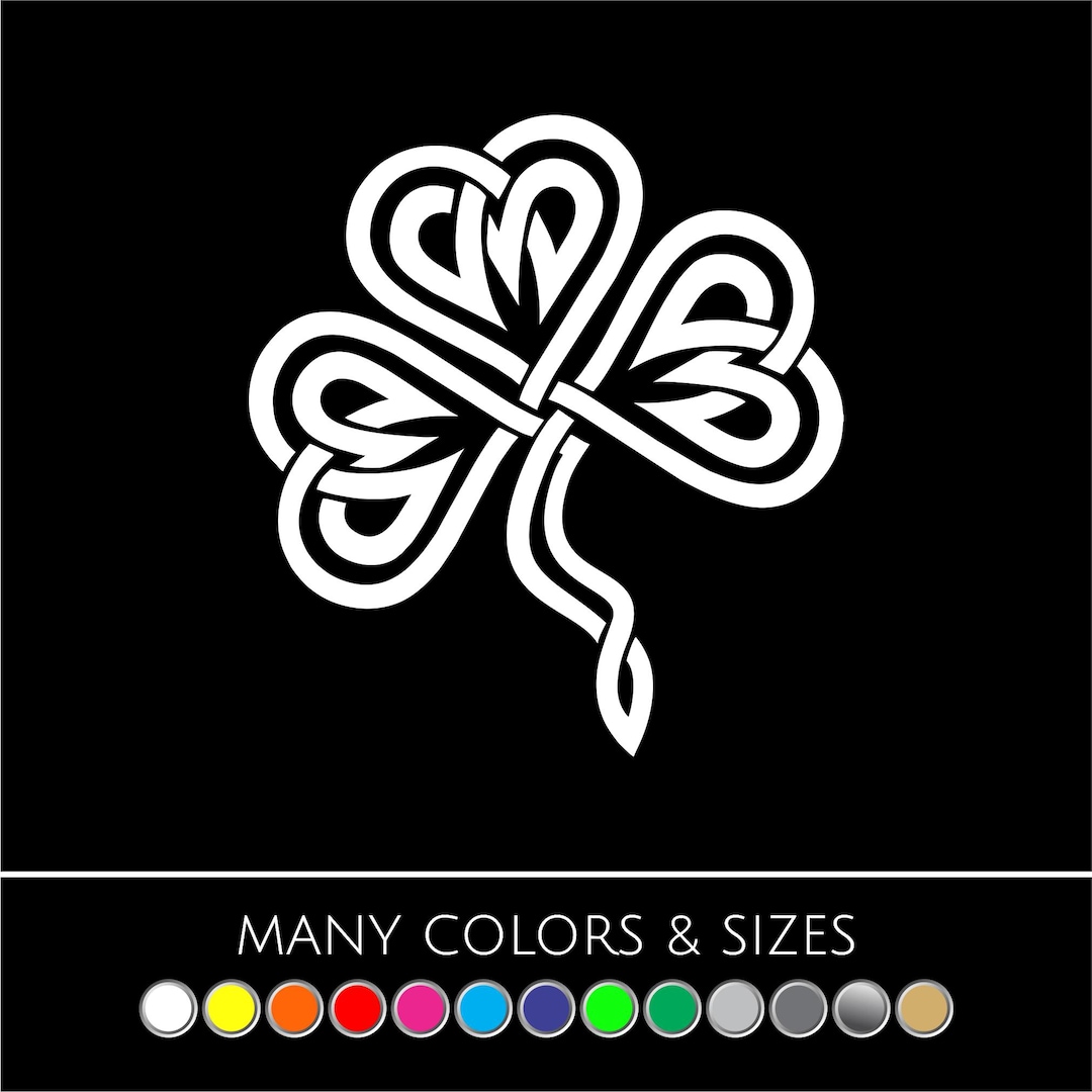 Irish Shamrock Sticker - Decal, Celtic Knot, Vinyl, Car, Window, Decal ...