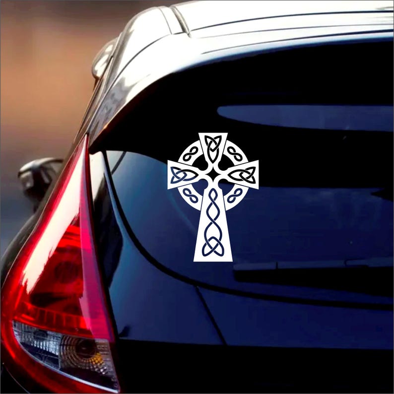 Celtic Cross Sticker - Vinyl Decal, Sticker, Car, Bumper, Knights ...