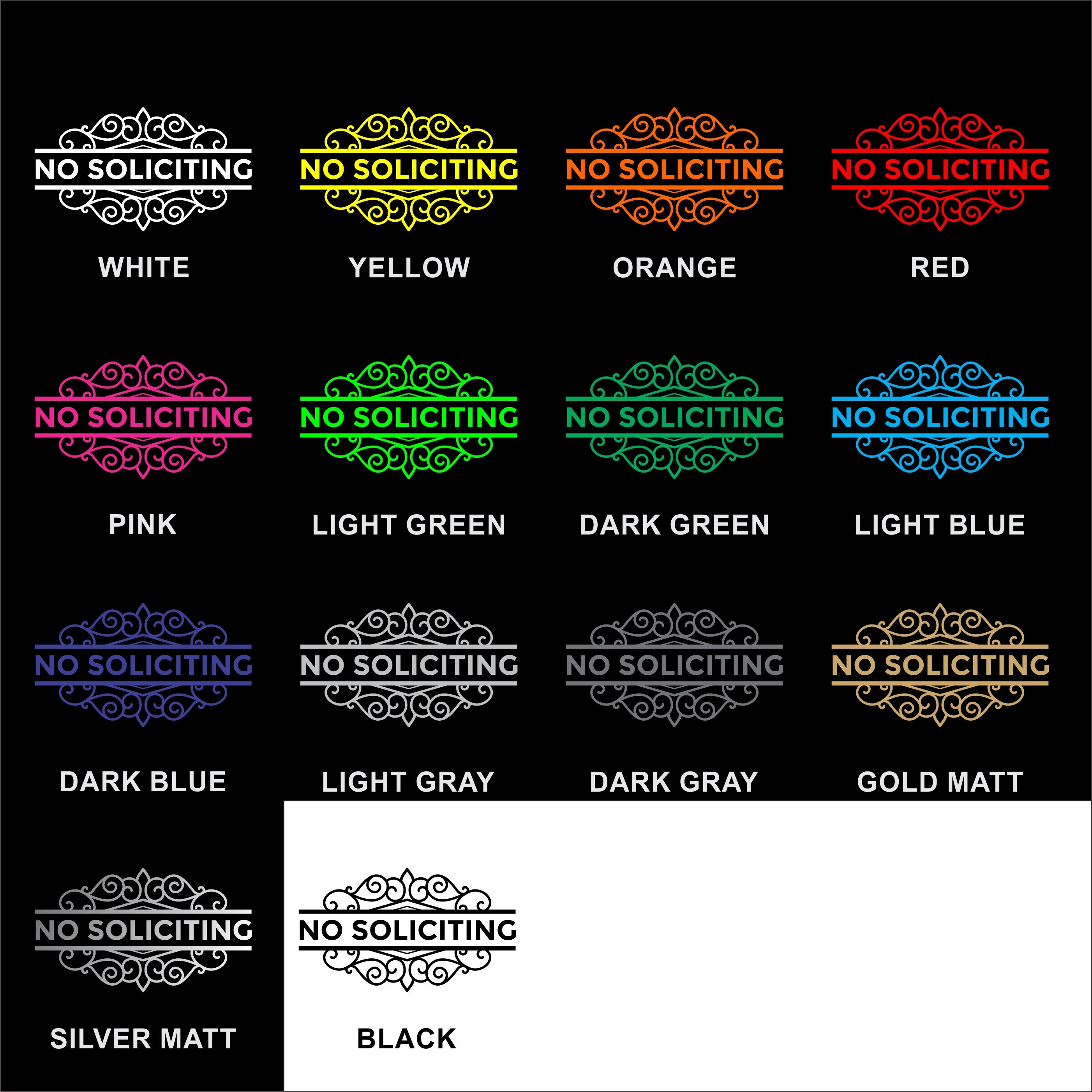 No Soliciting Sign Vinyl Decal Sticker Door Window Wall - Etsy