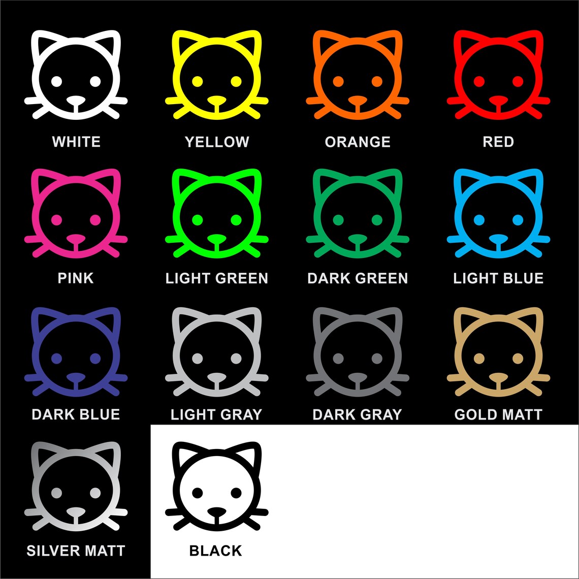 Cat Decal Sticker Car Decal Laptop Decal Choice of Colors & - Etsy
