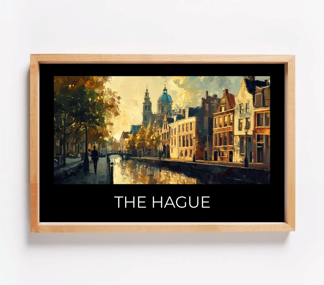 The Hague Cityscape Art Print — Seaside & Dutch Architecture Travel ...
