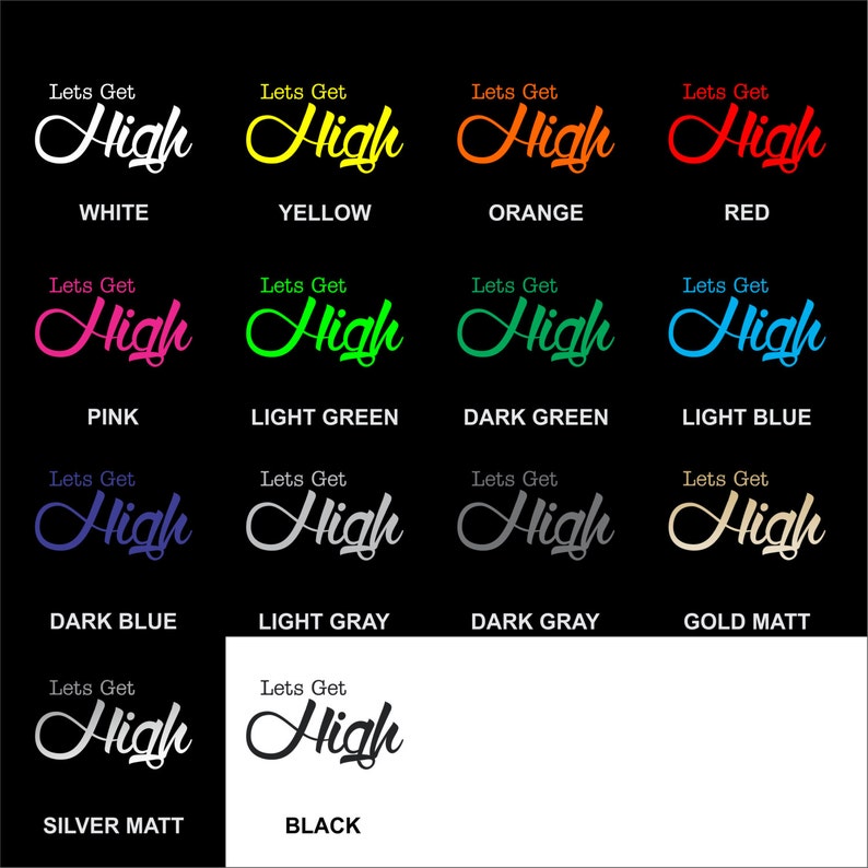 Lets Get High Home Wall Cur Sticker Vinyl Decal Car Truck - Etsy
