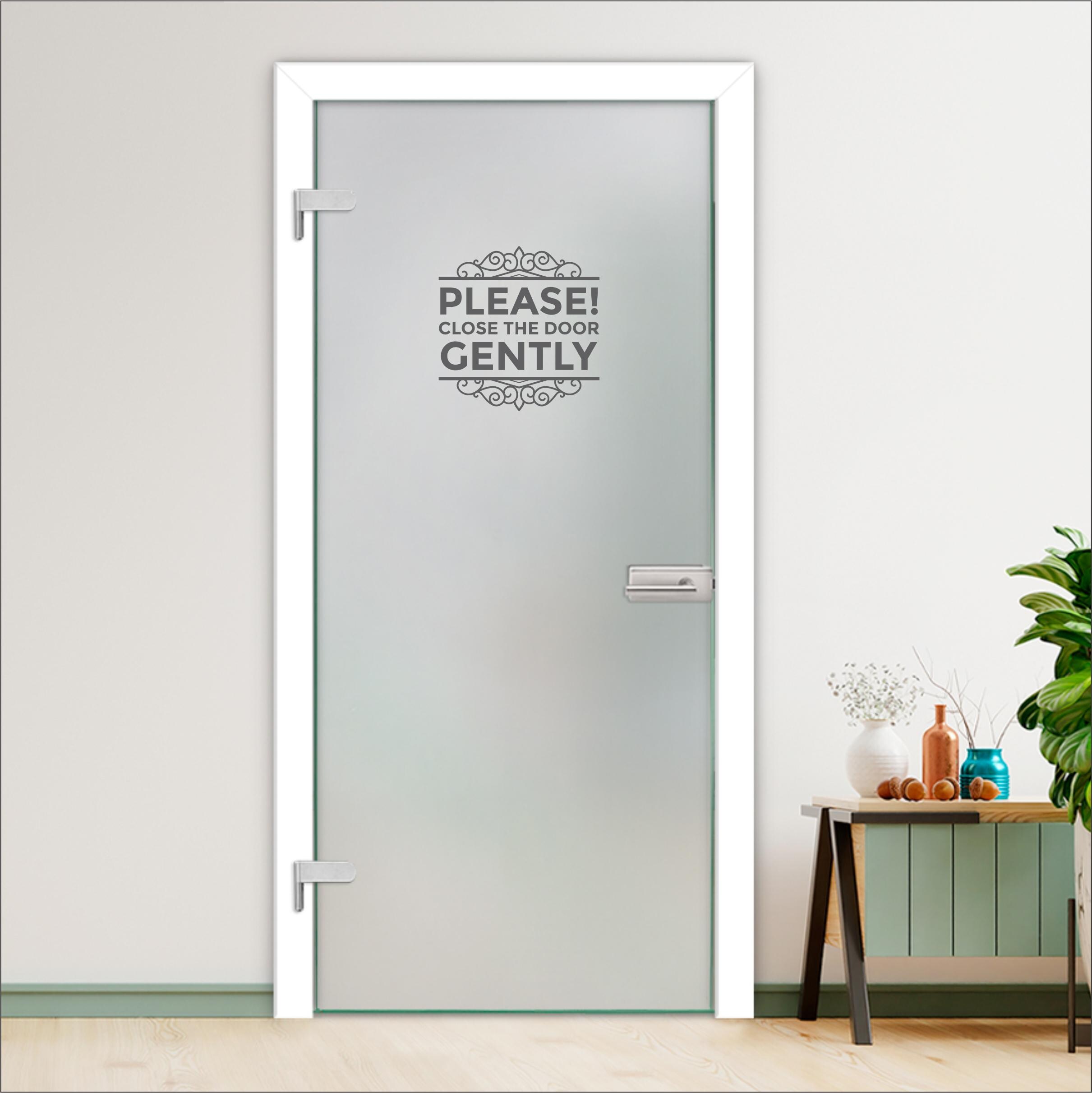 Please Close the Door Gently Store Front Decal Sticker - Business Sign ...