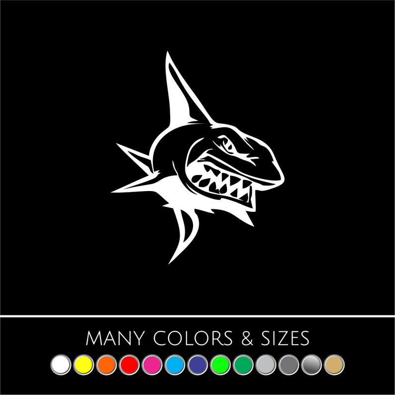 Shark Vinyl Decal – Great White Bull Shark – Boat, Car, Window ...
