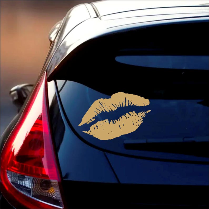 Lips Kiss Decal Sticker – Car and Laptop Vinyl Decal – Many Colors and ...