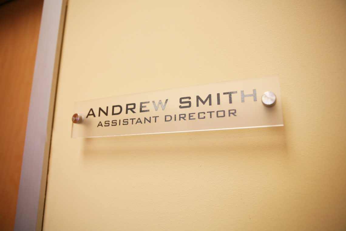 Personalized Office WALL SIGN Name Plate. Modern Stainless - Etsy