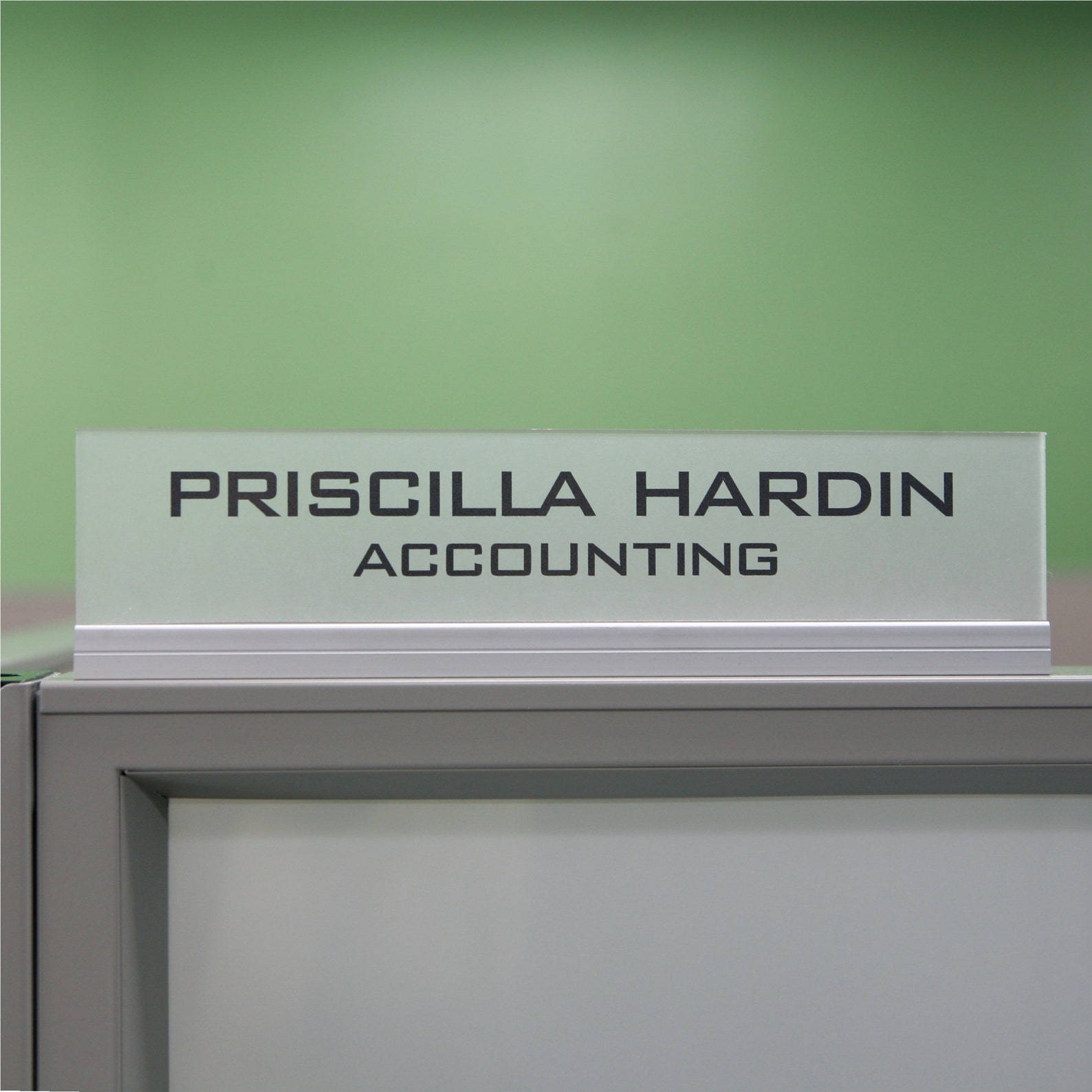 Modern Personalized Office Cubicle Name Plate & Sign - Frosted ...
