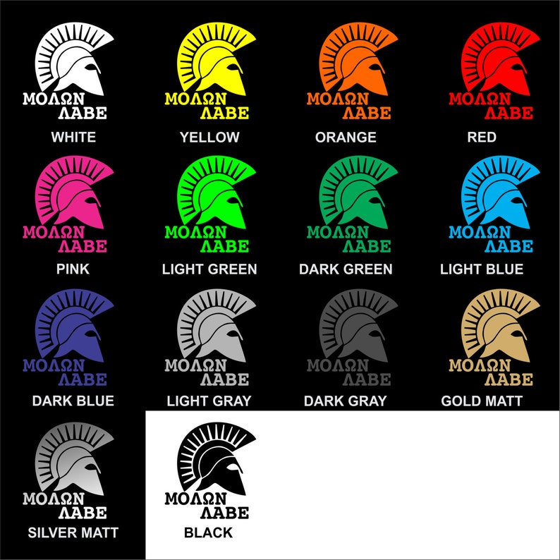 Molan Labe W Spartan Helmet Come and Take Decal/sticker | Etsy