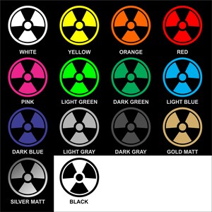NUCLEAR RADIATION Sticker Warning Nuke - Bio Hazard Zombie Choose Size ...