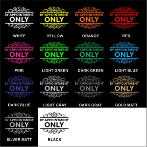 By Appointment Only Decal Sticker - Business Sign - Door Store Window ...