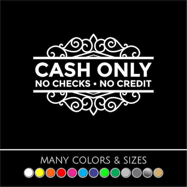 Credit Cards Only Sign - Etsy