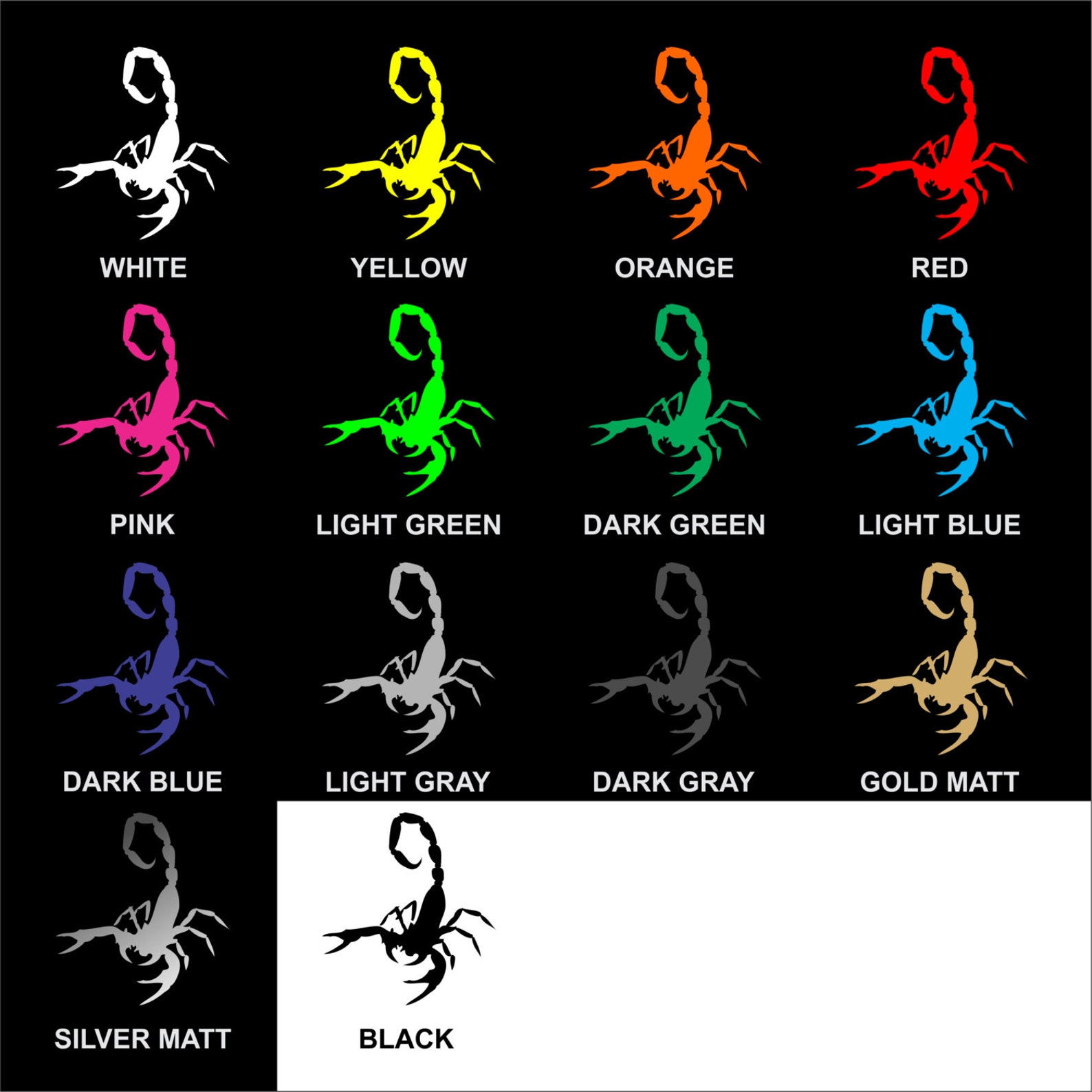 Scorpion Decal – Premium Vinyl Sticker for Cars, Laptops, Water Bottles ...